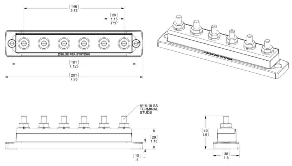 Blue Sea Systems MaxiBus 250 A BusBar €86.95